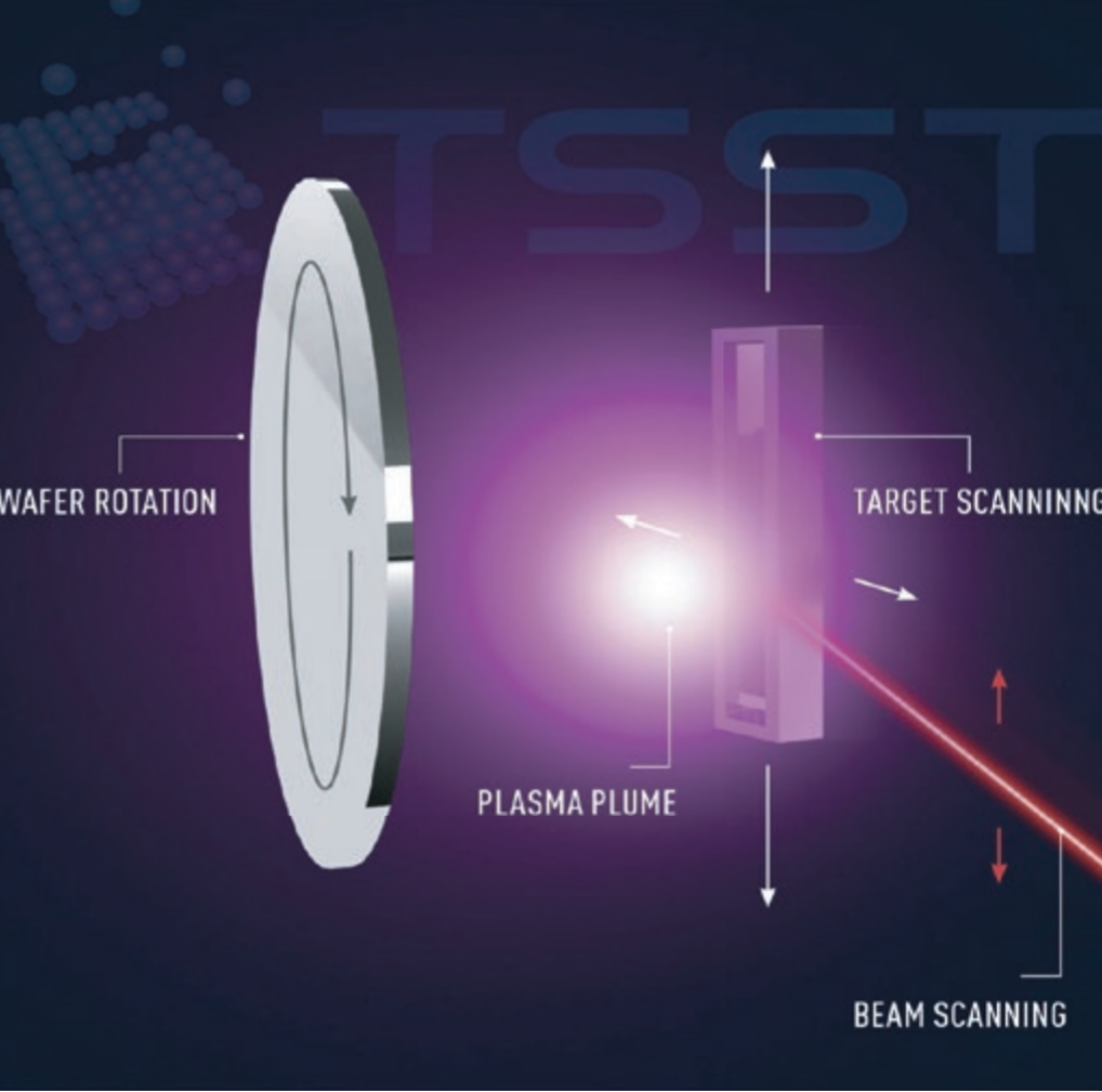 Scalable Pulsed Laser Deposition of Transparent Rear Electrode for Perovskite Solar Cells